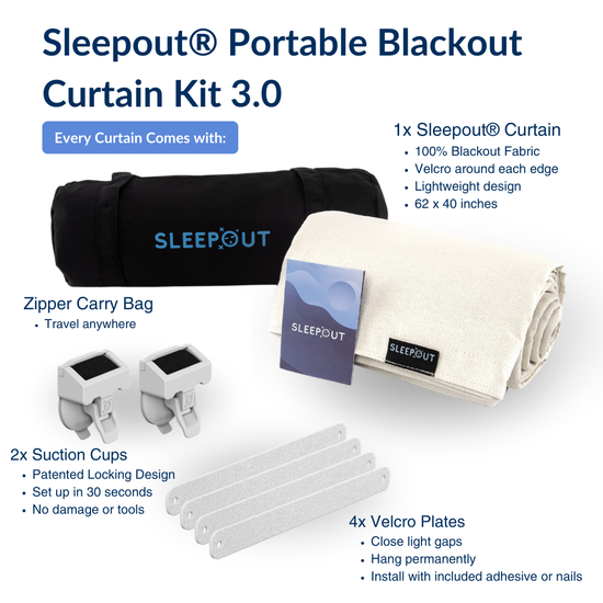 Sleepout® Portable Blackout Curtain 3.0 | 100% Blackout in Seconds